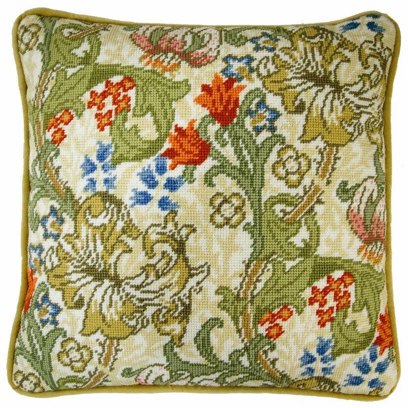 Набор для вышивания Bothy Threads "Golden Lily", William Morris, подушка, канва, мулине