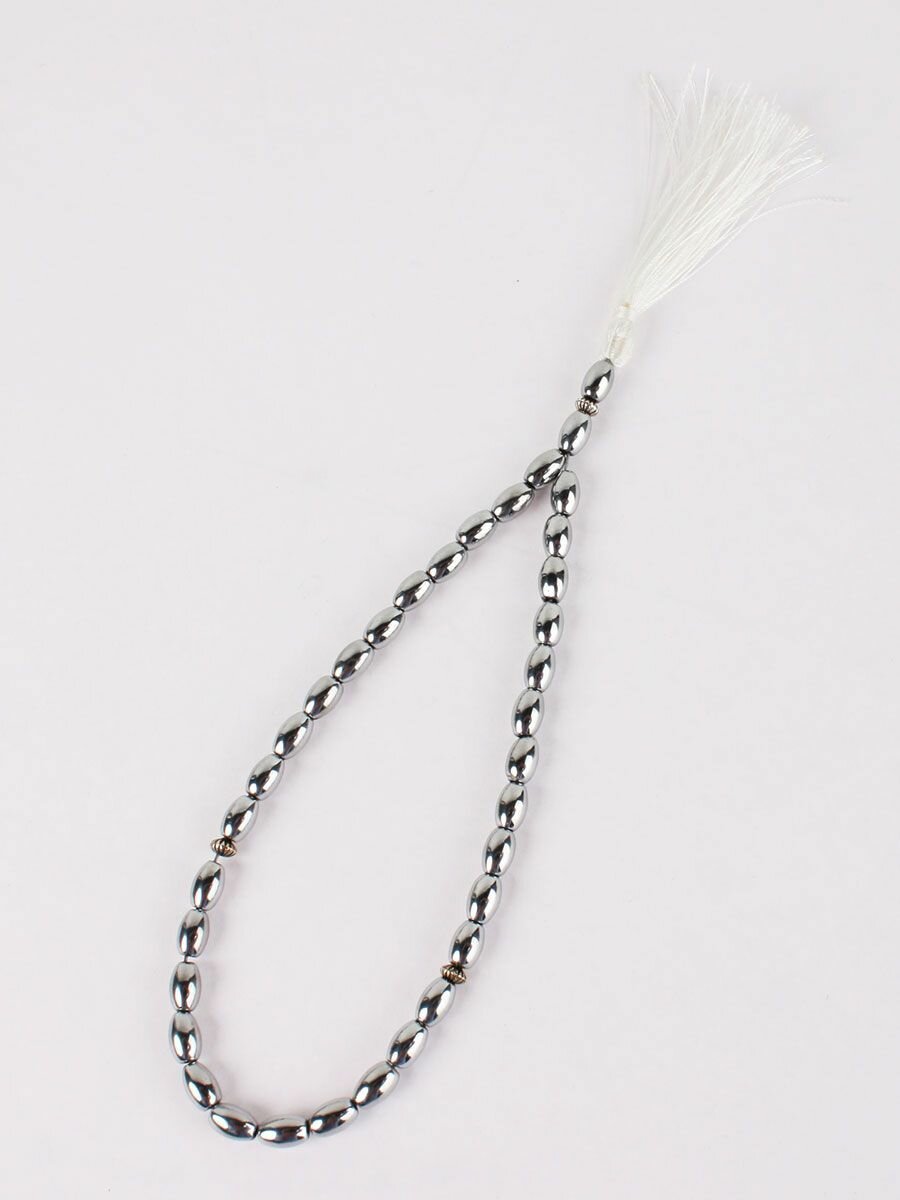 Четки мусульманские из сребристого гематита 33 бусины