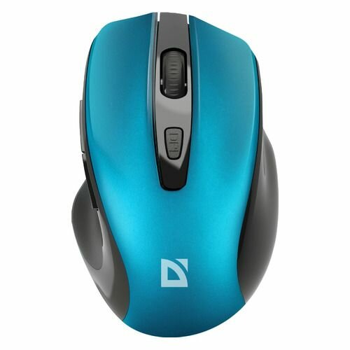 Мышь Defender Prime MB-053, оптическая, беспроводная, USB, бирюзовый и черный [52054]