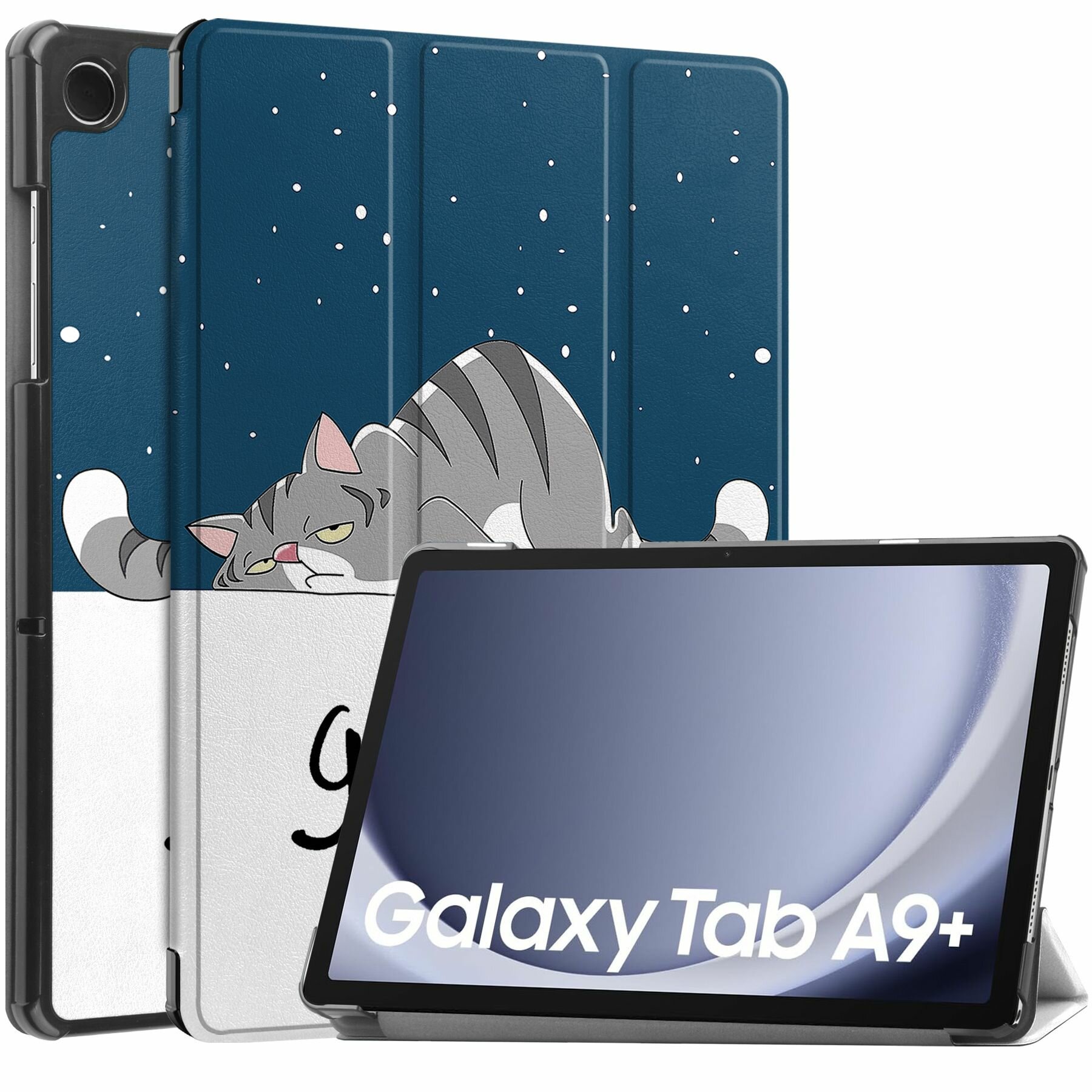 Чехол на Samsung Galaxy Tab A9+ 11"/ SM-X210, X215, X216B, умный с магнитом, cонный кот