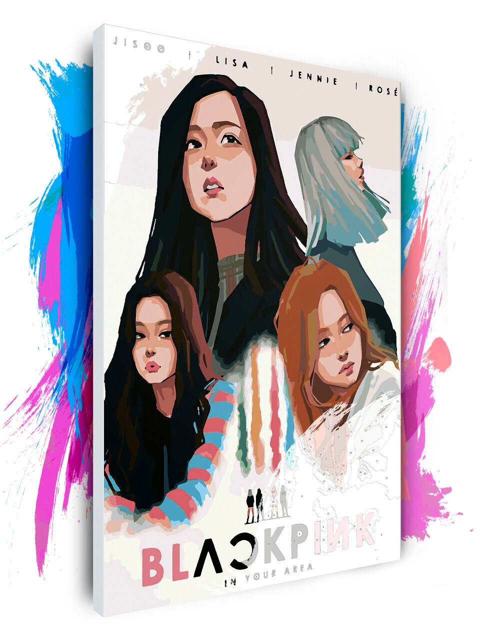 Картина по номерам на холсте BlackPink cast art, 70 х 100 см