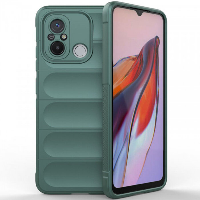 Flex Silicone Противоударный чехол для Xiaomi Redmi 12C / 11A / Poco C55 с защитой камеры и микрофиброй