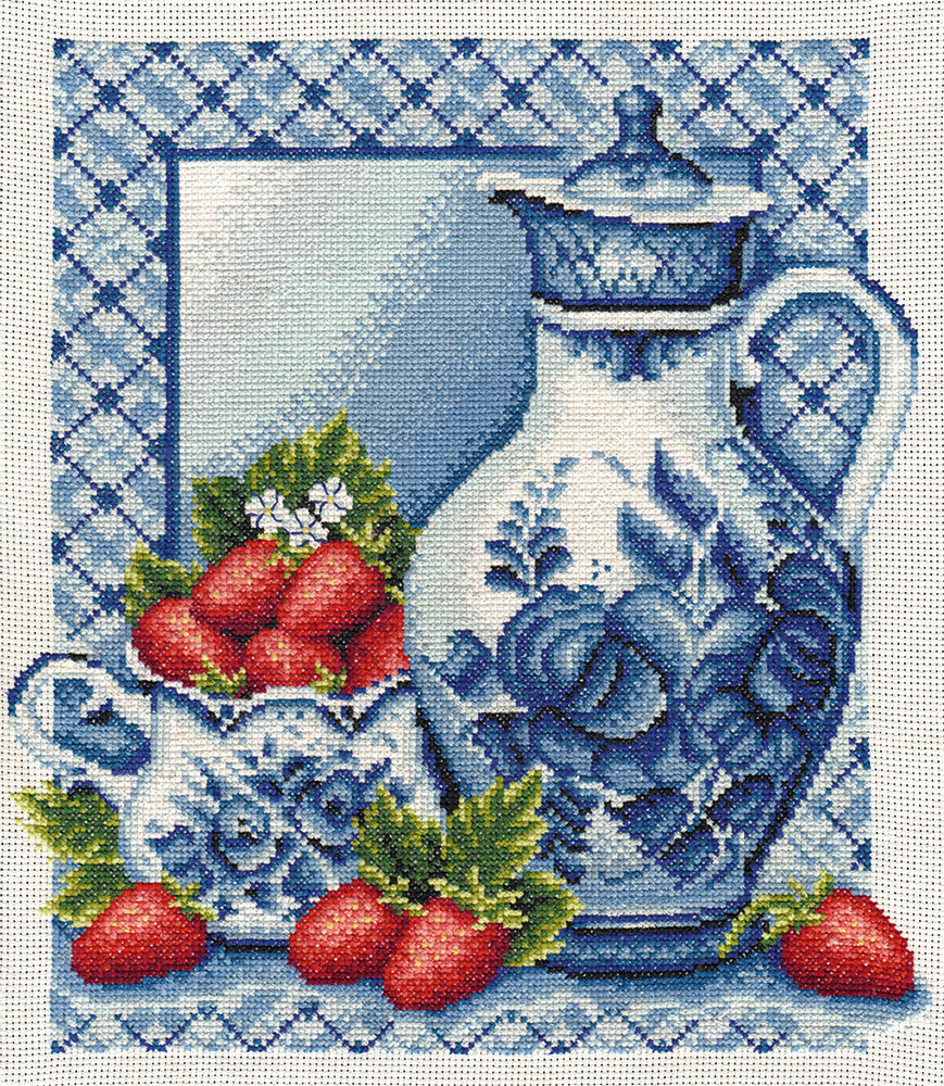 Набор для вышивания крестом "Клубника со сливками" ГФ-0270, 24х14 см, Panna