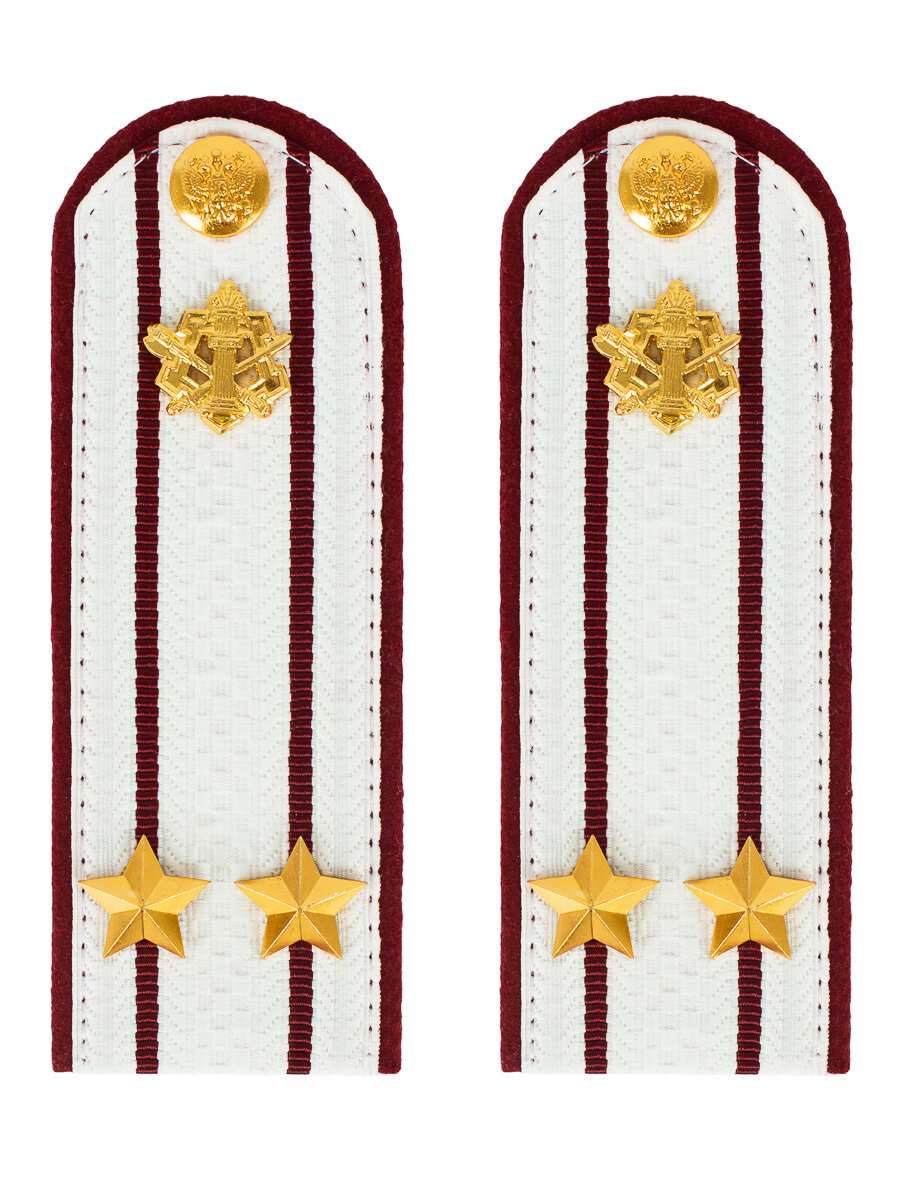Погоны фсин белые картон (в сборе) укомплектованные с фурнитурой звание Подполковник 14х5 см 751746