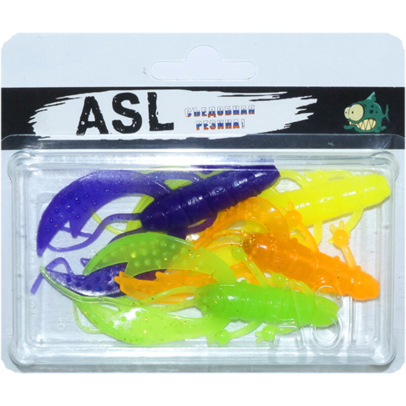 Силиконовая приманка ASL "Рак" цвет "mix №3" L-7,5см (3") 4шт/уп