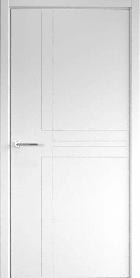 Двери Эмаль Геометрия 3 Белая 800x2000 в комплекте коробка 2,5шт и наличник 5шт