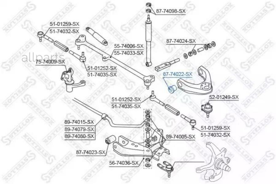 STELLOX 8774022SX сайлентблок рычага верхн!\Nissan Terrano WD21/R20 all 87>/King Cab D21 85-98