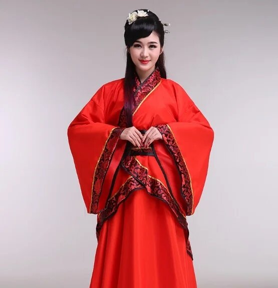 Женский китайский костюм Hanfu красный, размер L