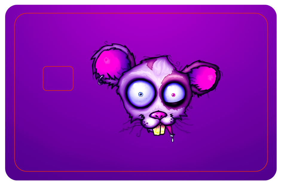 Наклейка на банковскую карту, стикер на карту, мышь