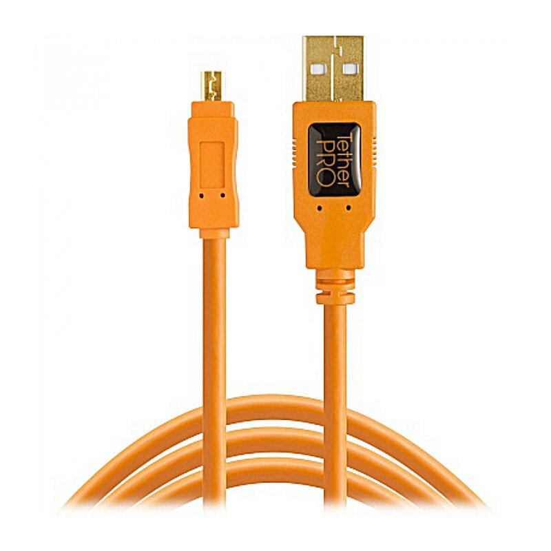 Кабель Tether Tools TetherPro USB 2.0 to Mini-B 8-Pin 4.6m Orange (CU8015-ORG)