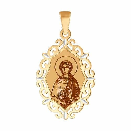 Иконка, красное золото, 585 проба, родирование