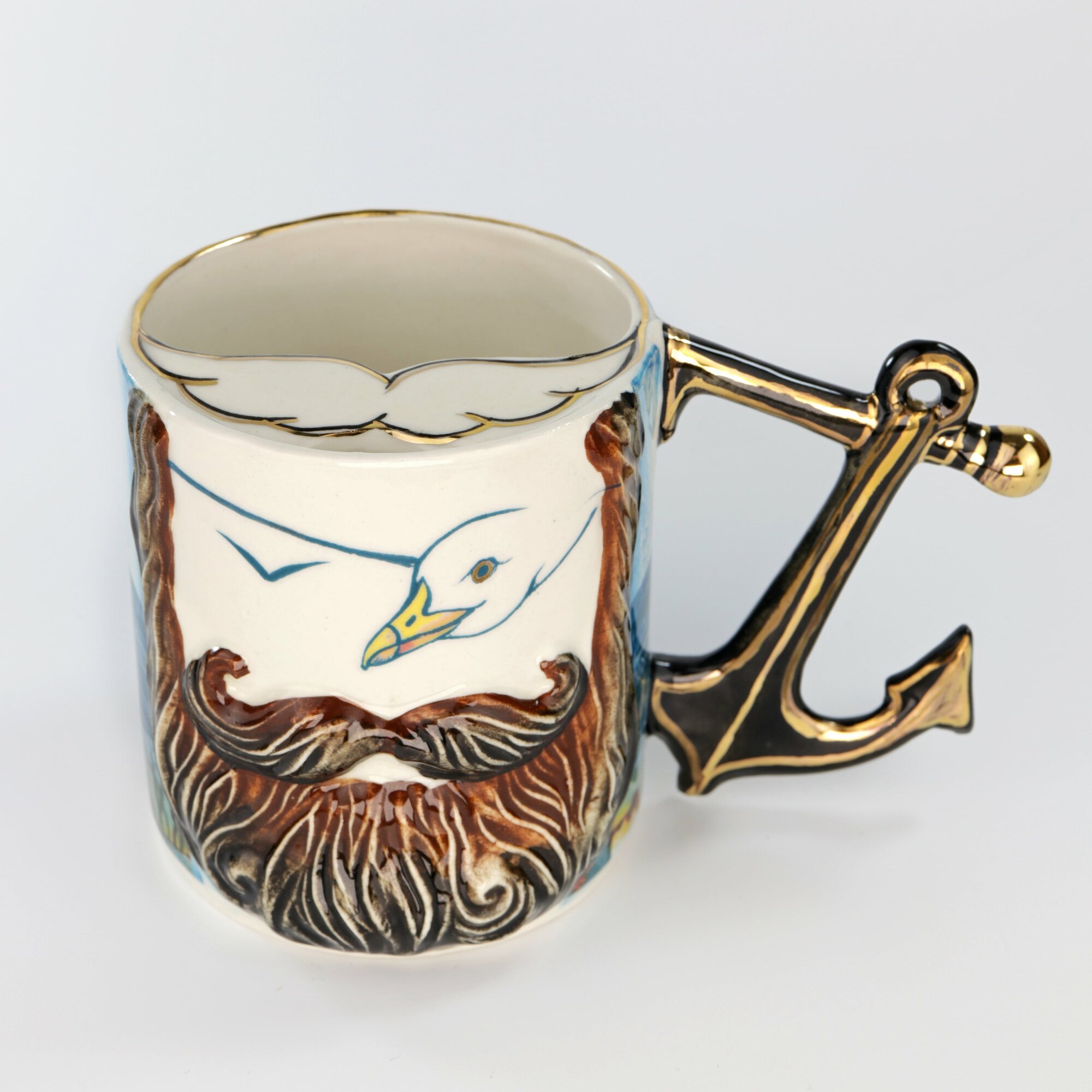 Кружка для усов "Моряк. День" фарфоровая 360 мл