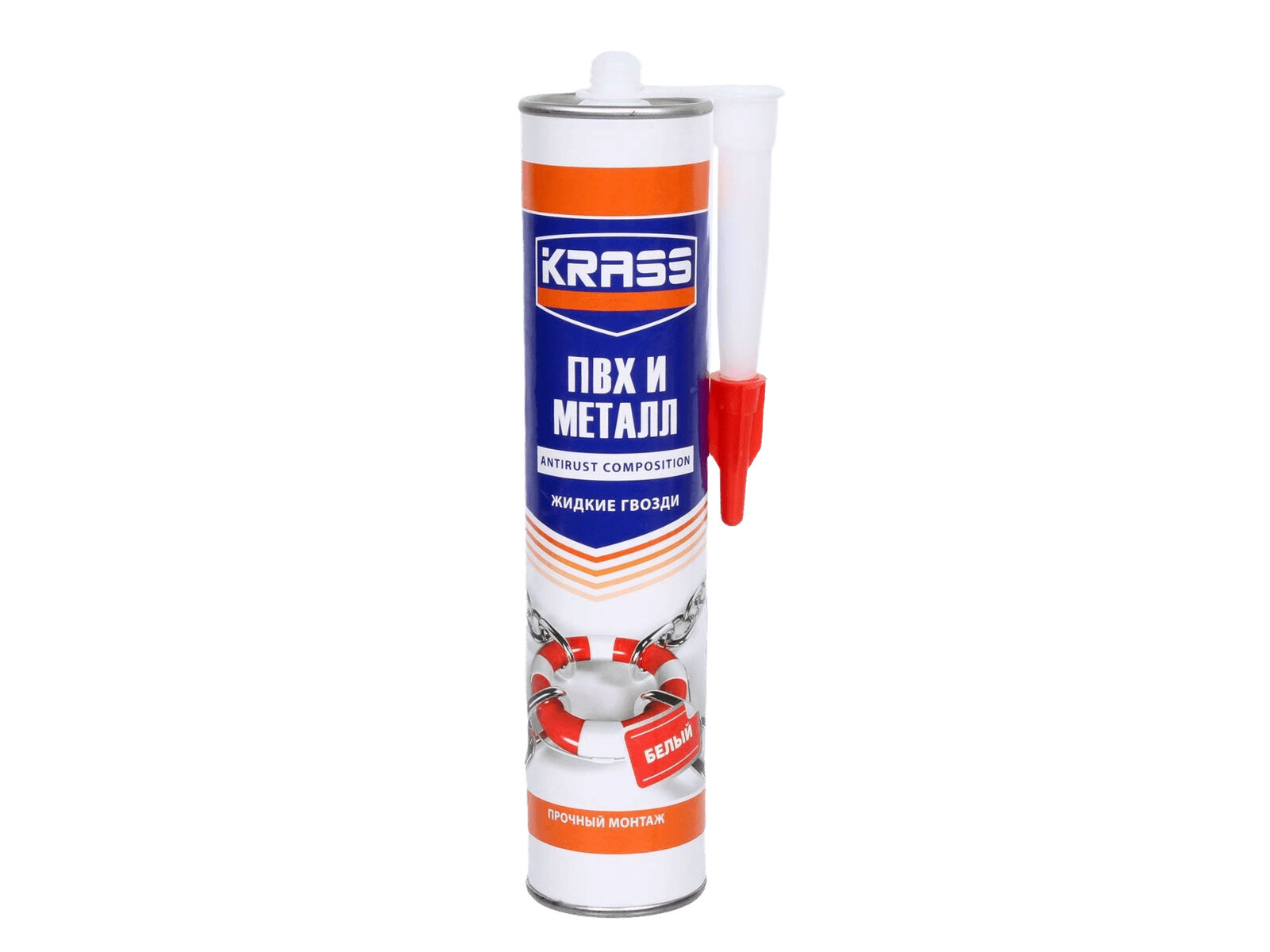 Клей KRASS ЖГ для ПВХ и металла Прочный монтаж Белый 300мл