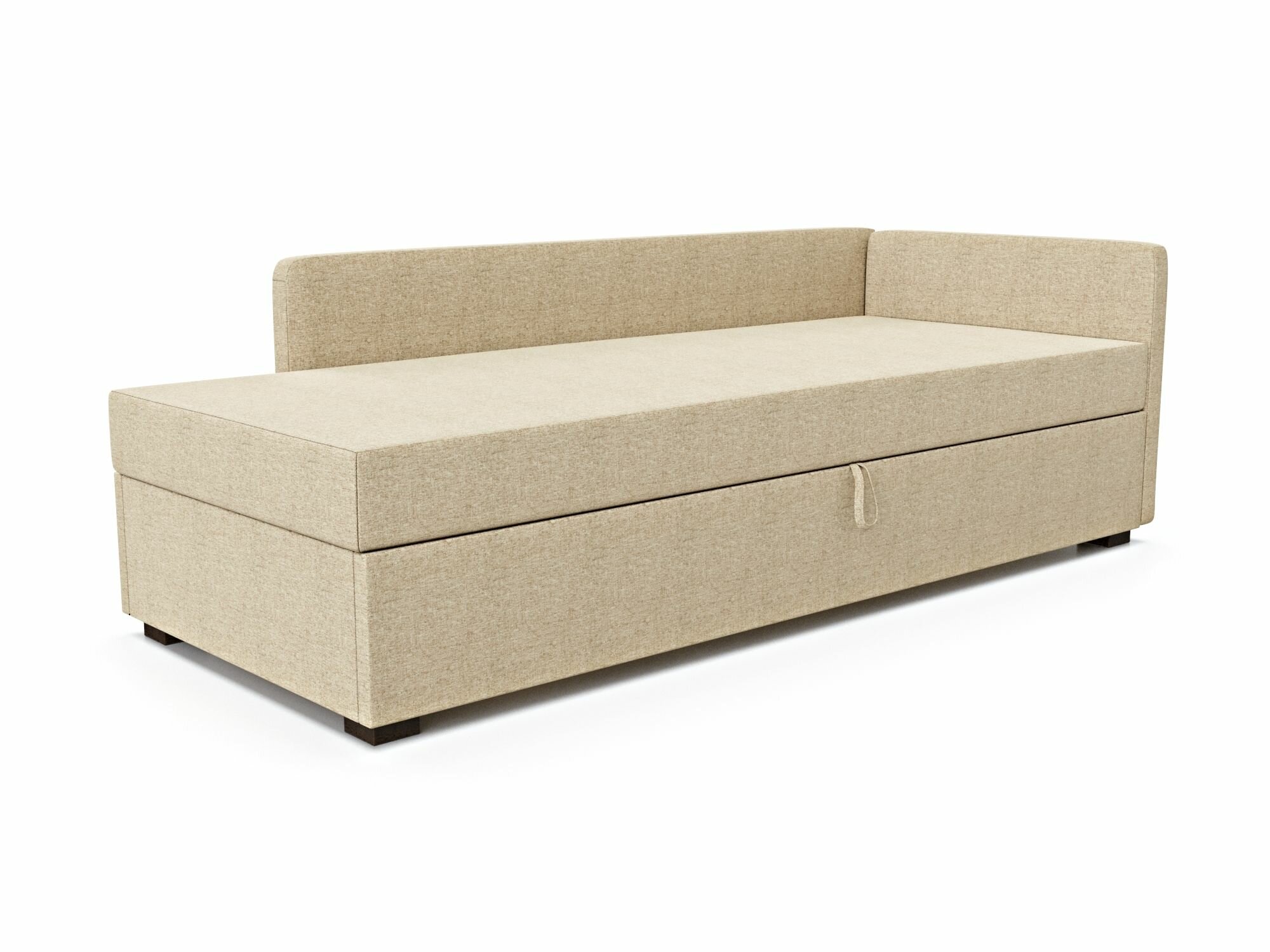 Прямой диван кушетка Arsko Велес правый, бежевая, рогожка, трехместный, в офис, в салон красоты, скандинавский лофт