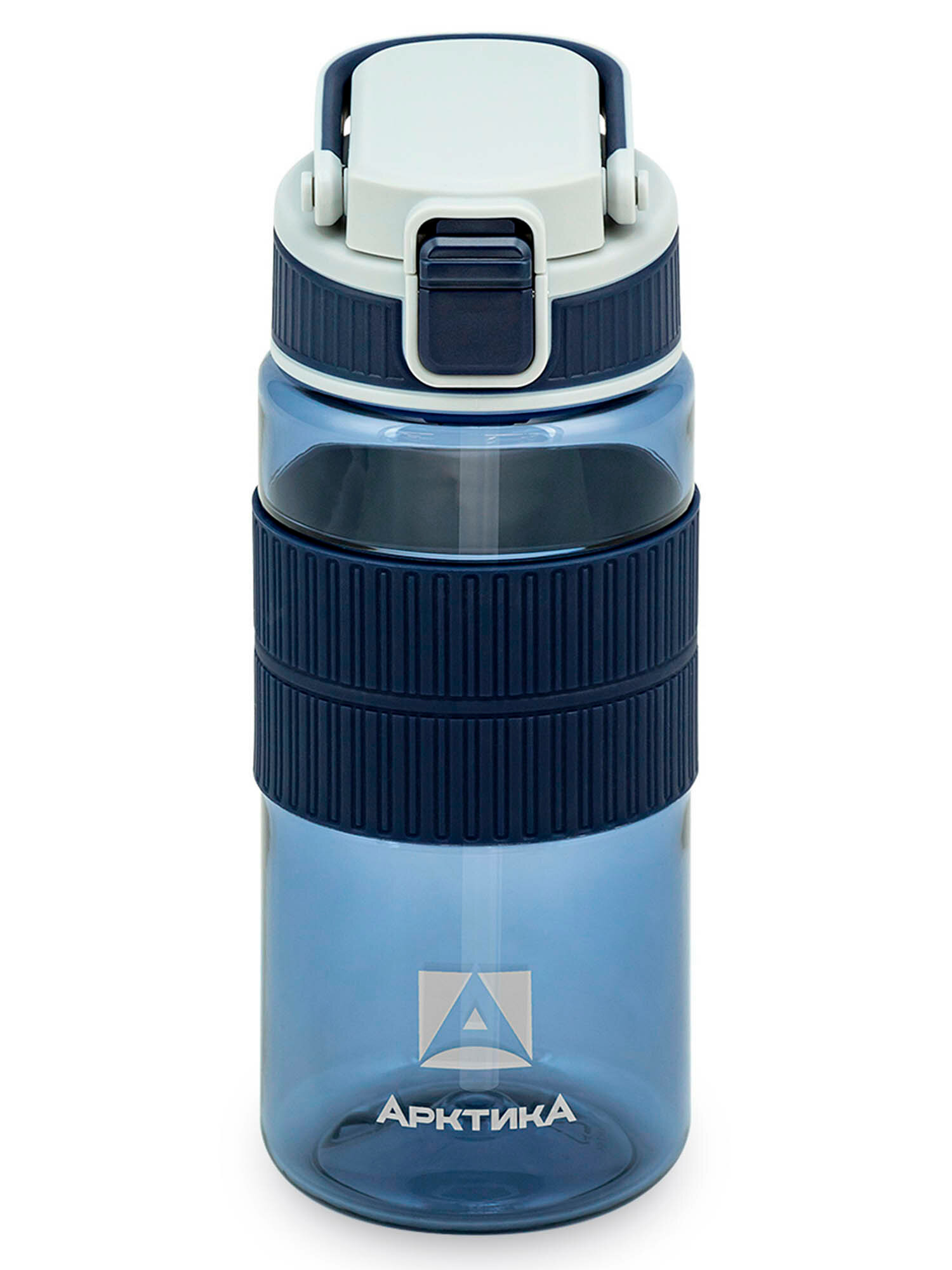 Бутылка Арктика тритановая с манжетом и питьевой трубочкой 550 мл Синий