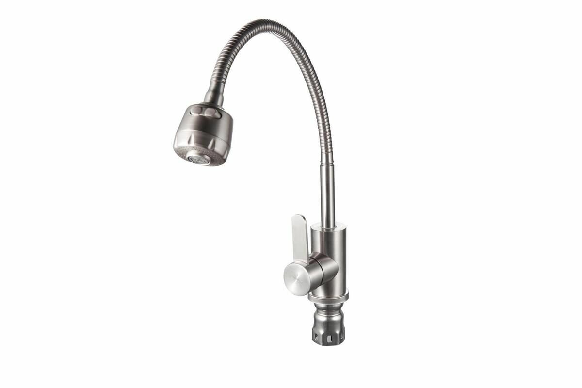 Смеситель для кухни РМС SUS124-016F однорычажный с гибким изливом