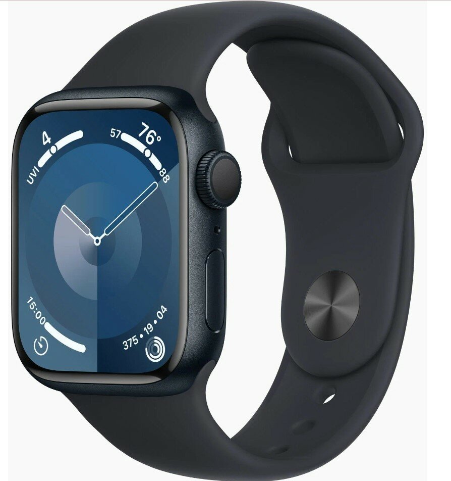 Apple Умные часы Apple Watch Series 9 45мм (45mm, Черный, S/M, Sport Band)