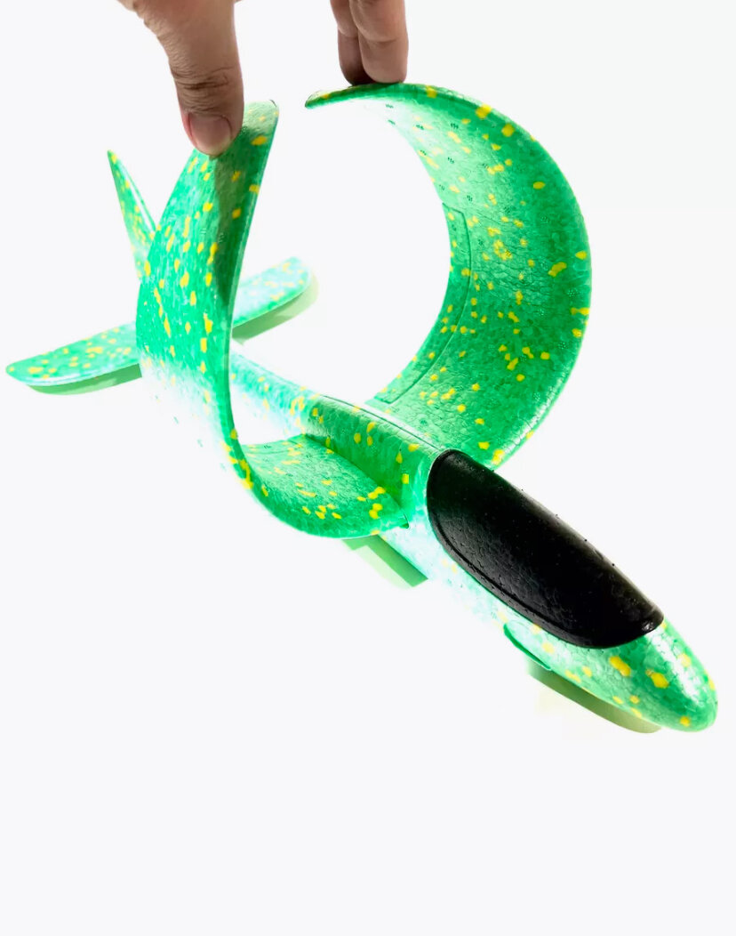 Большой пенопластовый самолет зелёный "48см"