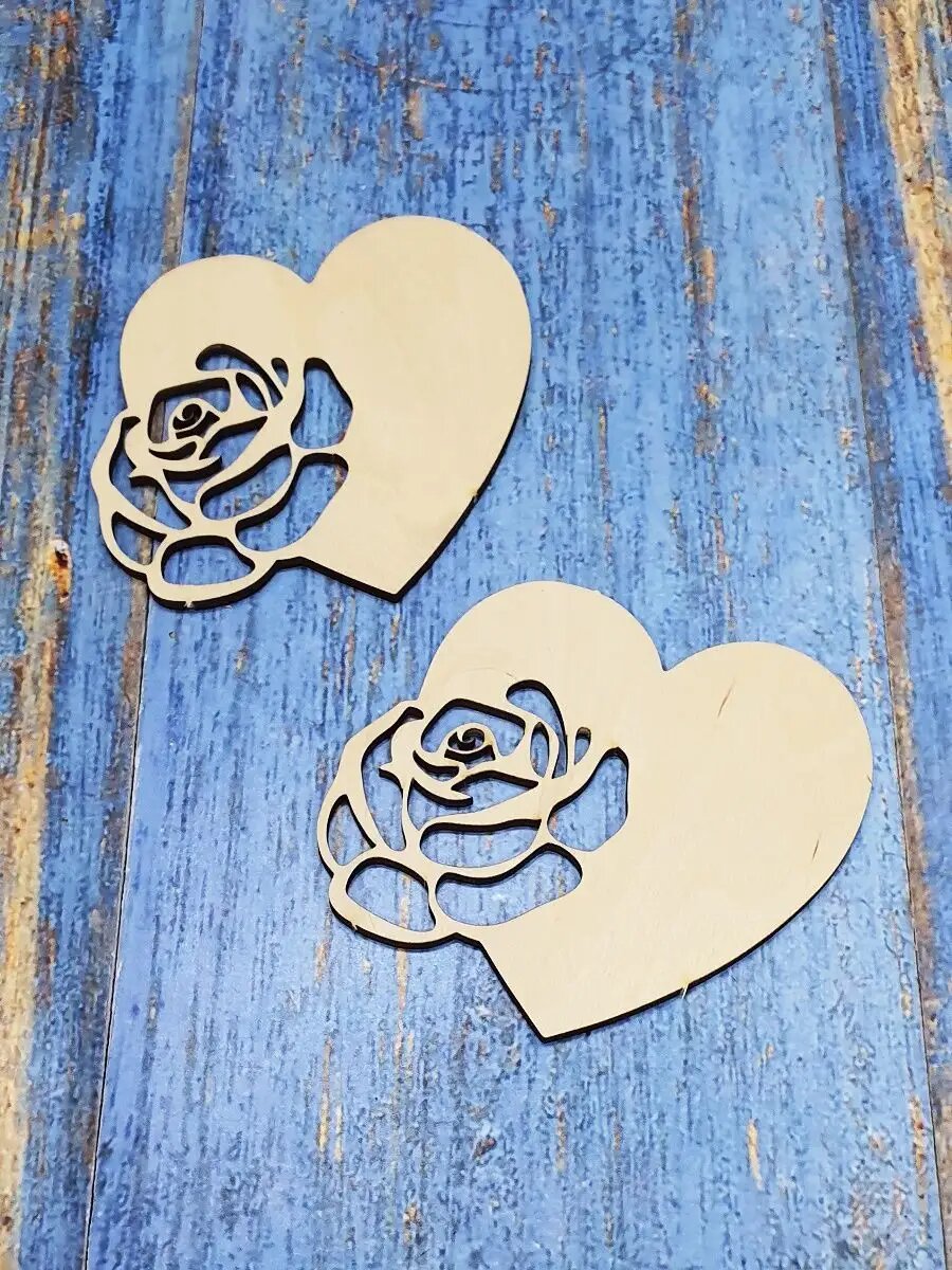 Деревянные заготовки Декупаж Сердечко 2 шт