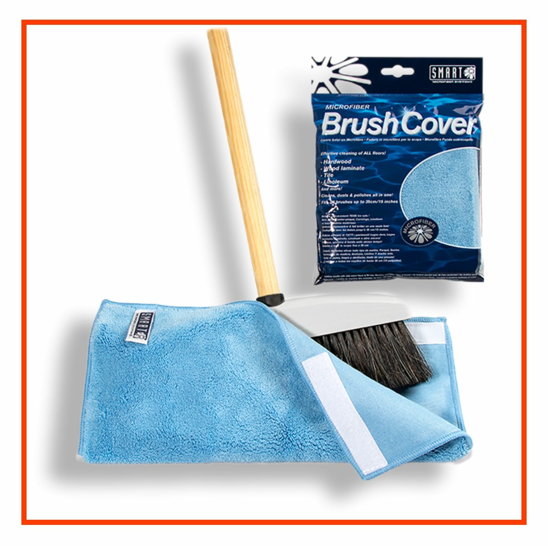 Насадка Smart Microfiber System, на липучке, микрофибра, голубая