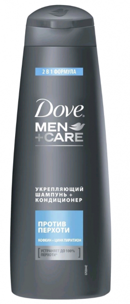 Dove Men+care - Против Перхоти Укрепляющий шампунь + кондиционер "кофеин + Цинк пиритион" 380 мл.