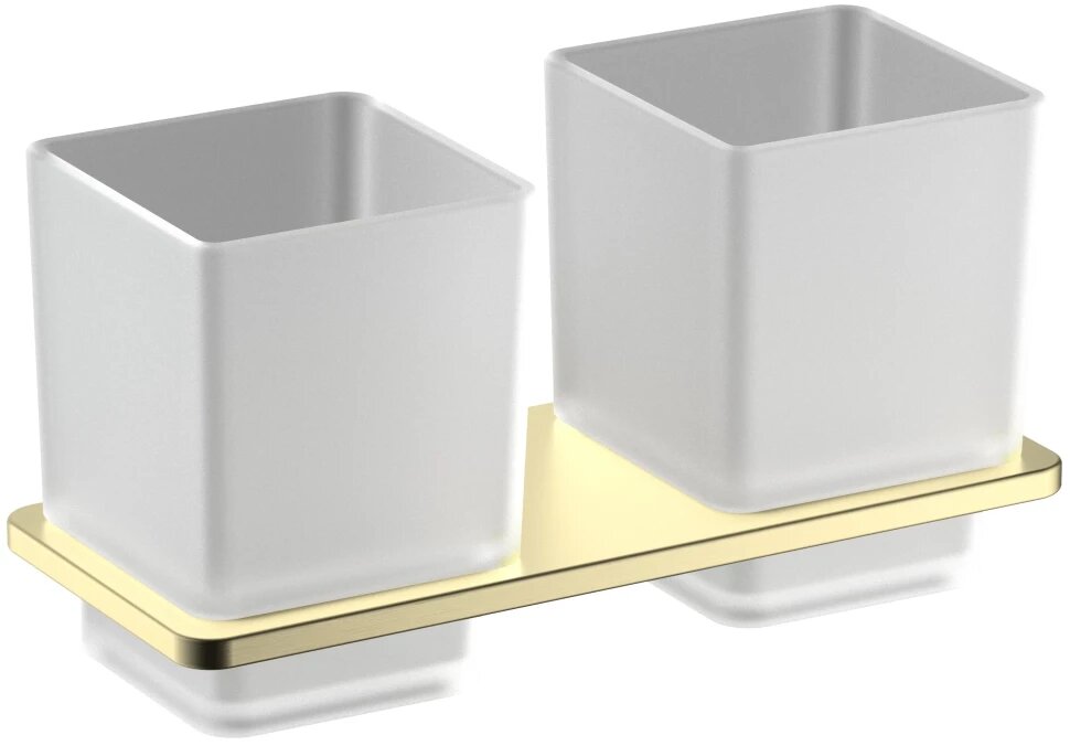 Стакан для зубных щеток Schein Klimt 9232BG двойной, настенный, золотой матовый