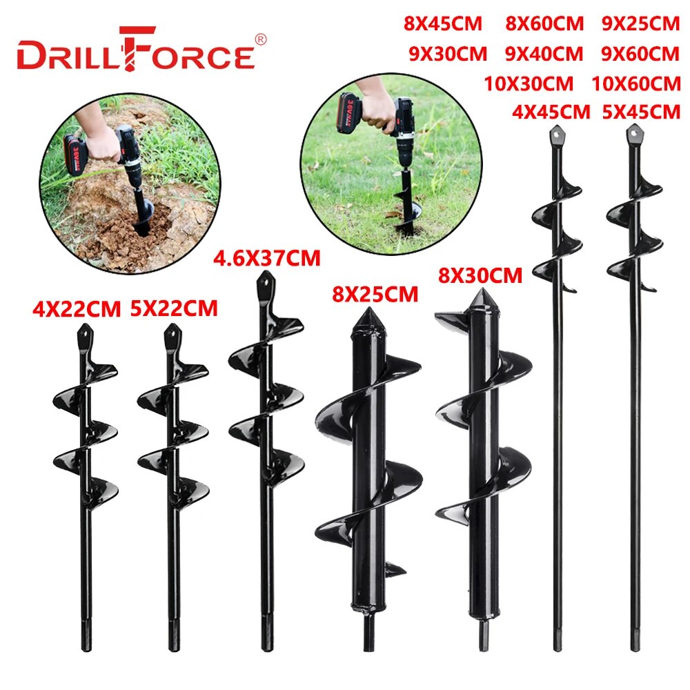 DRILLFORCE Спиральный шнек для дрели 4x45cm