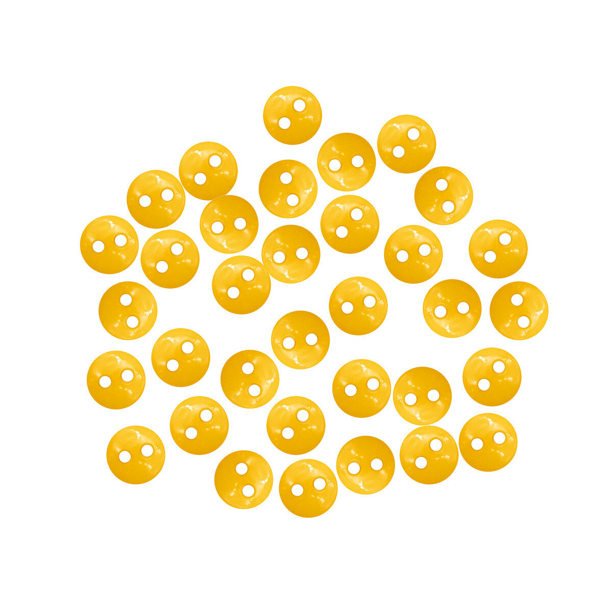 27382 Пуговицы 'Мини' на 2 прокола, 6мм, уп.50шт. +/- 2 шт. пластик, цв. жёлтый