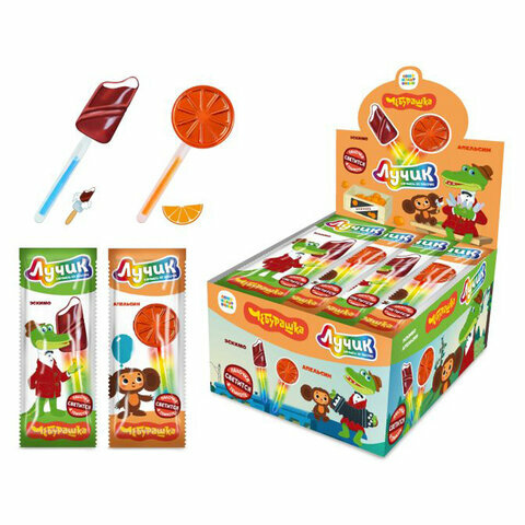 Карамель на светящейся палочке Лучик "Чебурашка", 10 г, конфитой, КТ94542