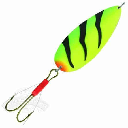 Блесна колеблющаяся Kuusamo Hauki 80/22 (незацепляйка) BL/GR/FYE-S