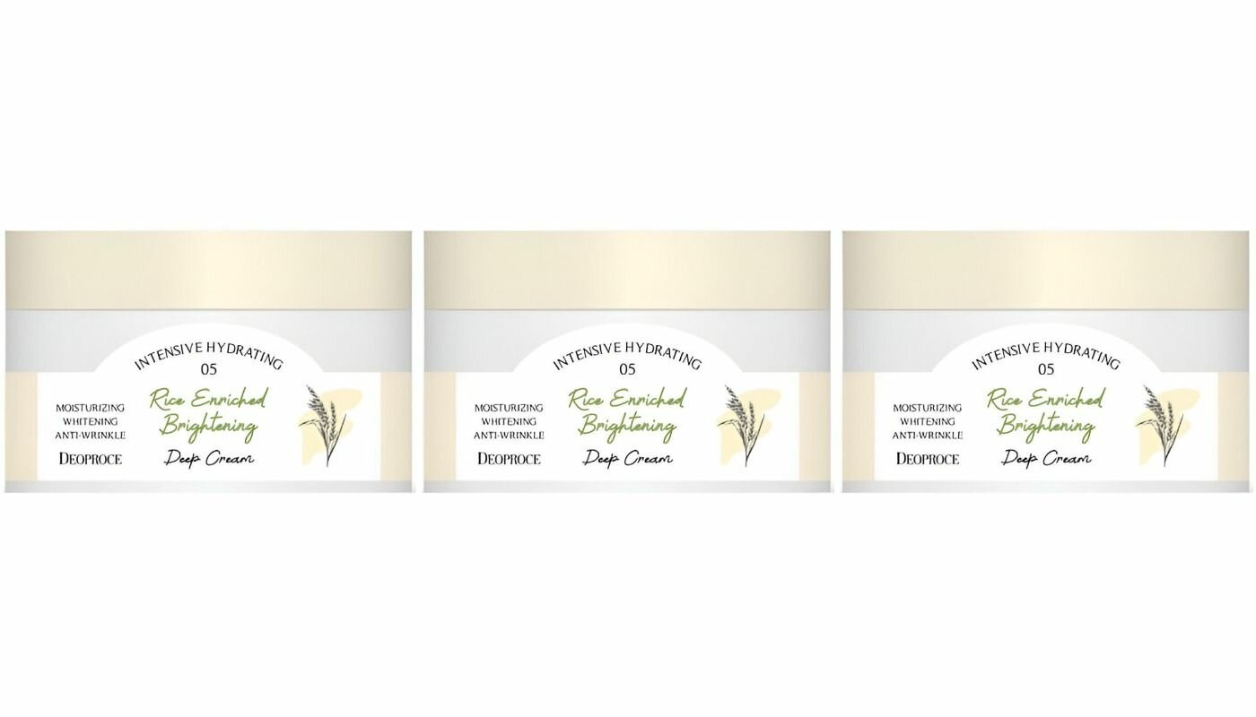DEOPROCE Крем для лица RICE ENRICHED BRIGHTENING DEEP CREAM, 100 гр, 3 шт