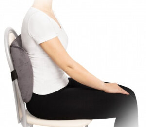 Подушка ортоп под спину П-233 серая