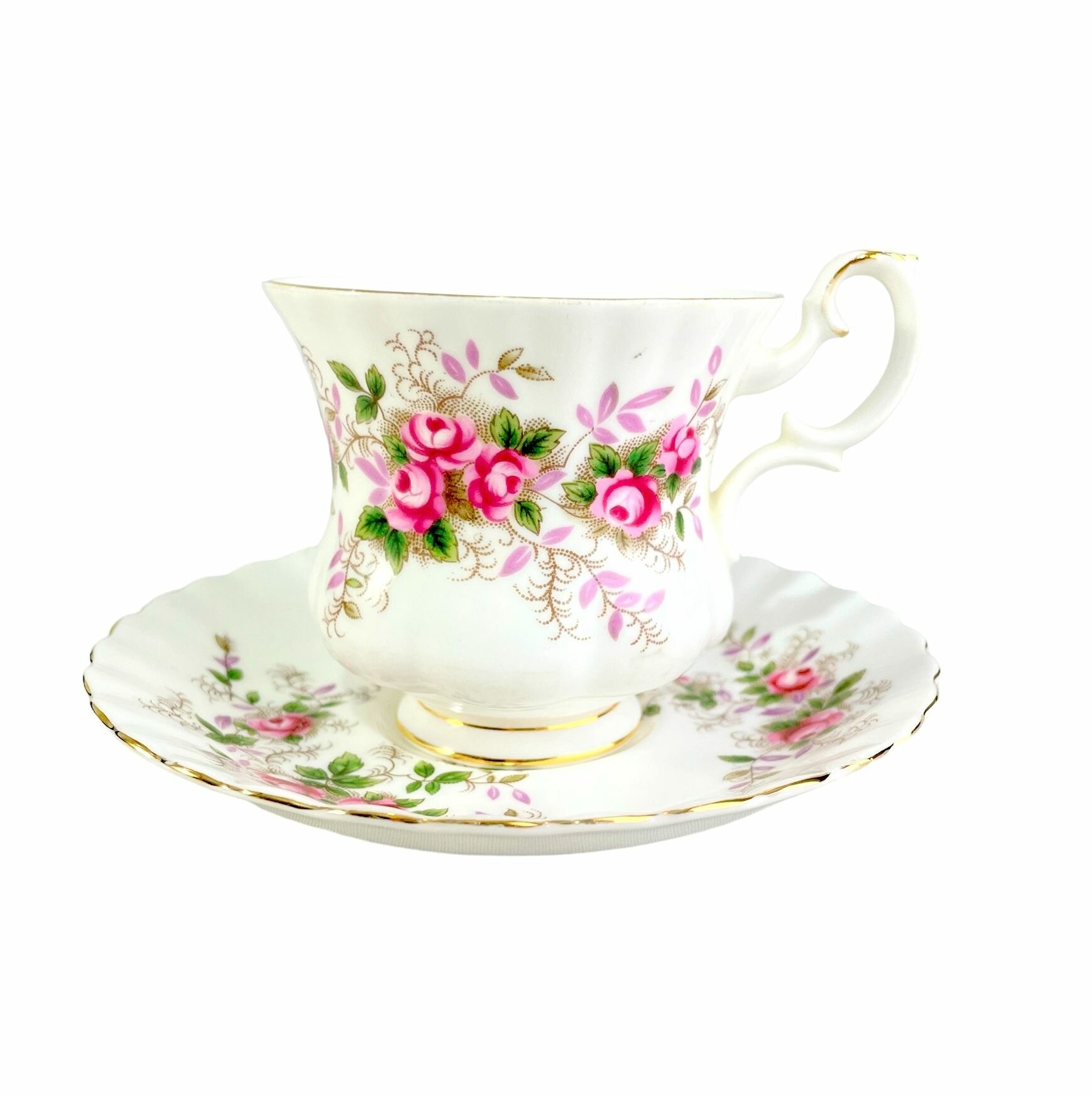 Кофейная пара Lavender Rose, Лавандовая роза, фарфор. Англия, винтаж, антиквариат