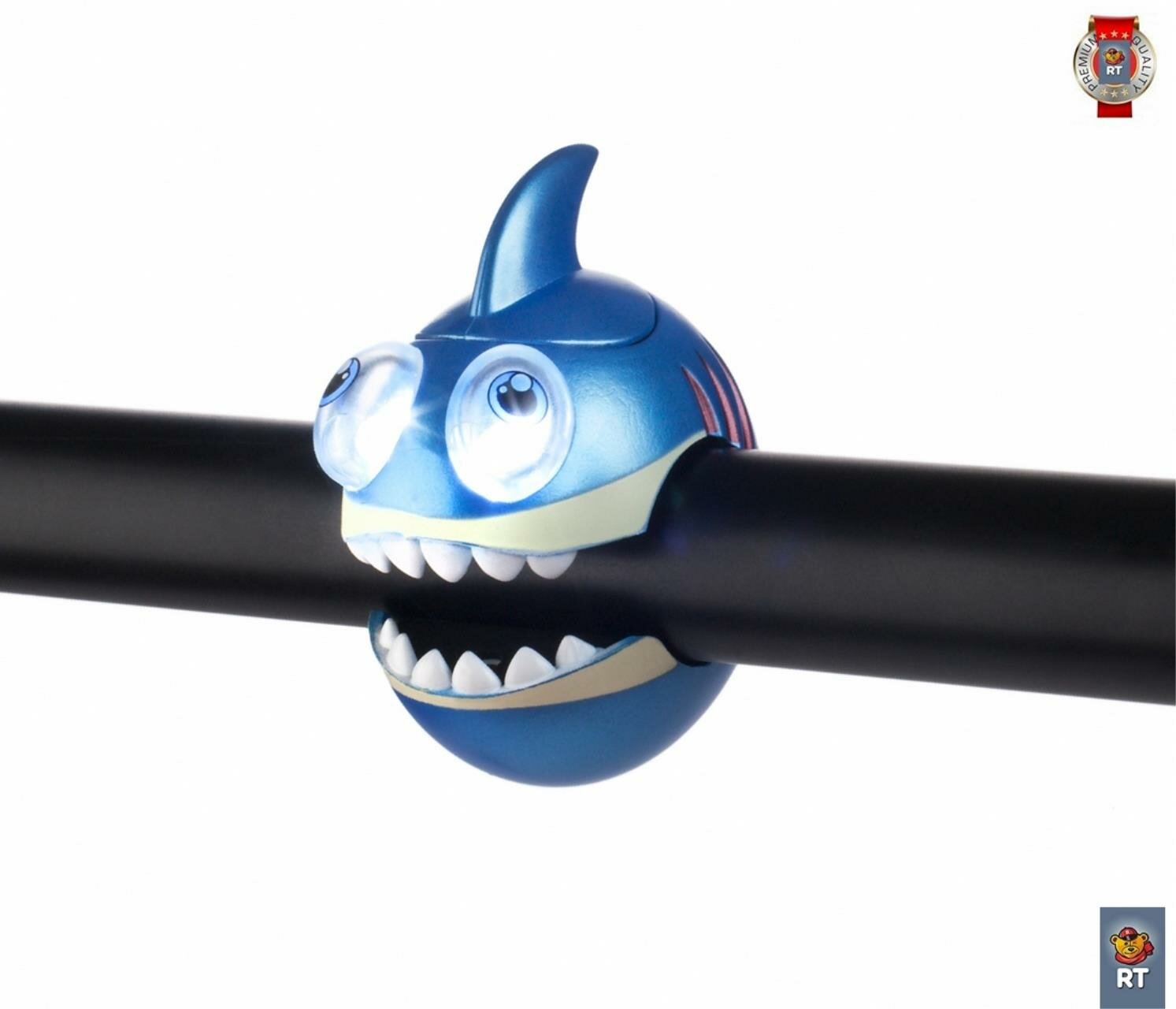 Фонарик Rts SHARK light, с креплением на руль, освещение глаз, 2 лампы, с дополнительным фонариком