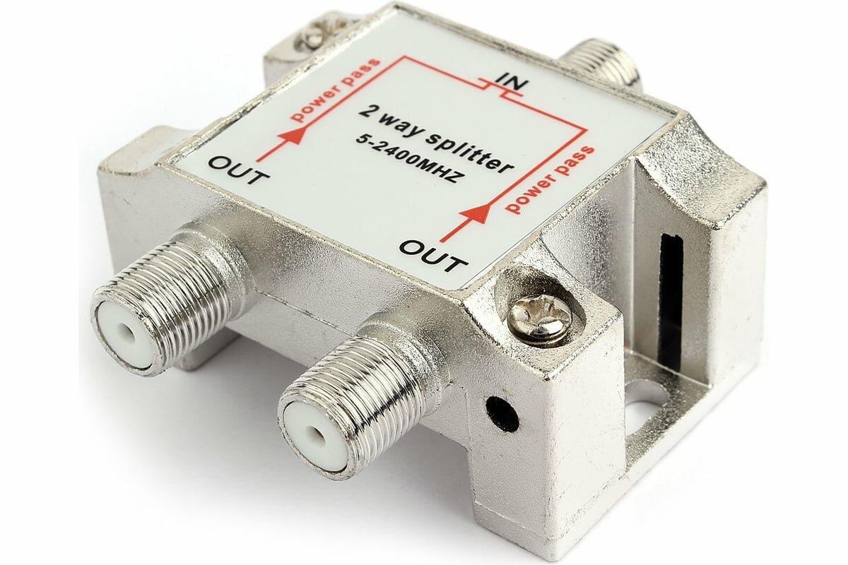 Cablexpert ТВ проф сплиттер на 2 телевизора Power Pass 5-2400 МГц AS-TV-PP-02