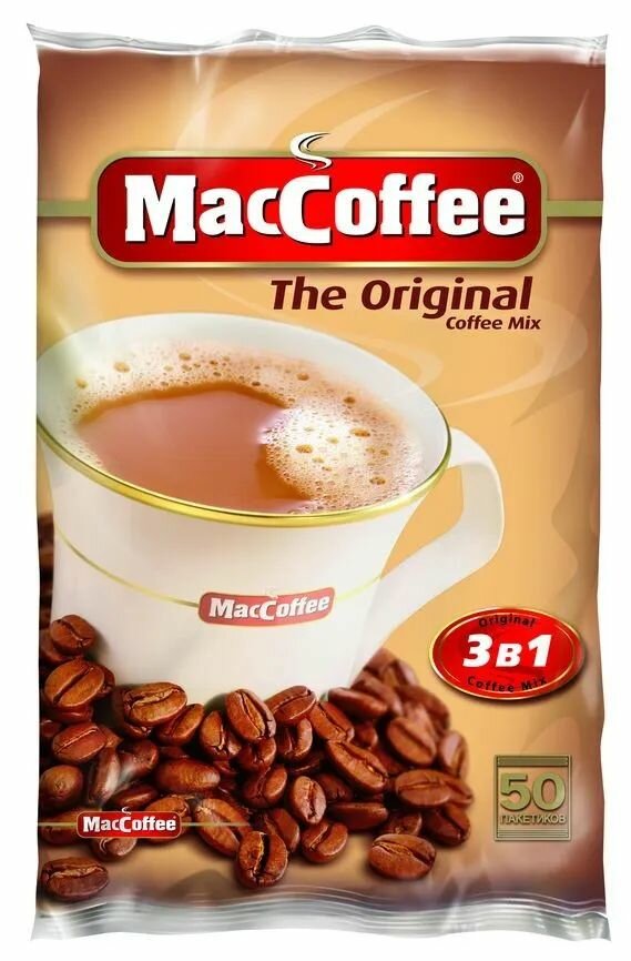 MacCoffee Кофейный напиток 3в1 растворимый, 20 гр - 50 шт