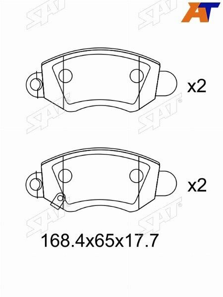 . SAT Тормозные колодки передние для FORD TRANSIT 00-06/LDV MAXUS 04-08