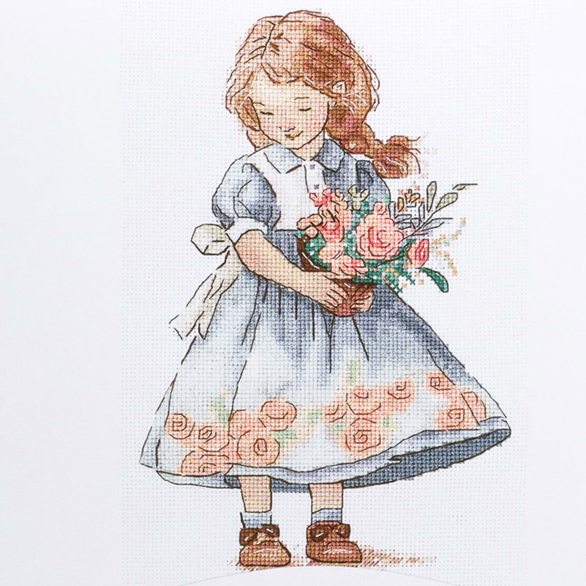 Д-35-L Набор для вышивания крестом 'Девочка-Весна' 12,5х19см