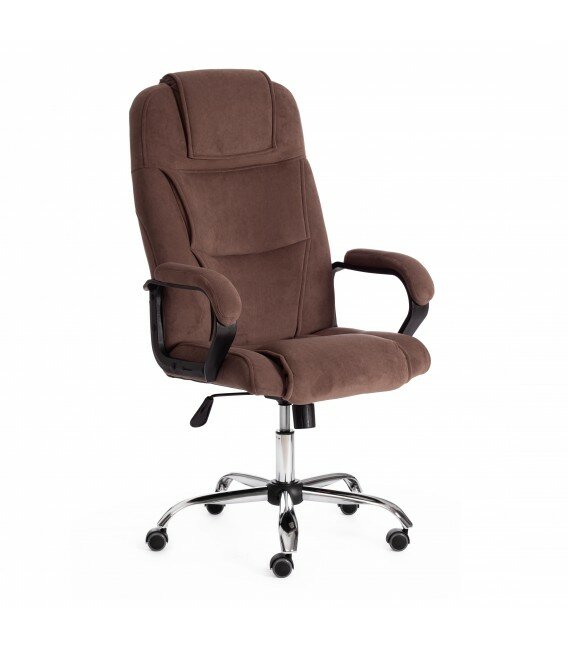 TetChair Кресло BERGAMO 22 (хром) флок, коричневый