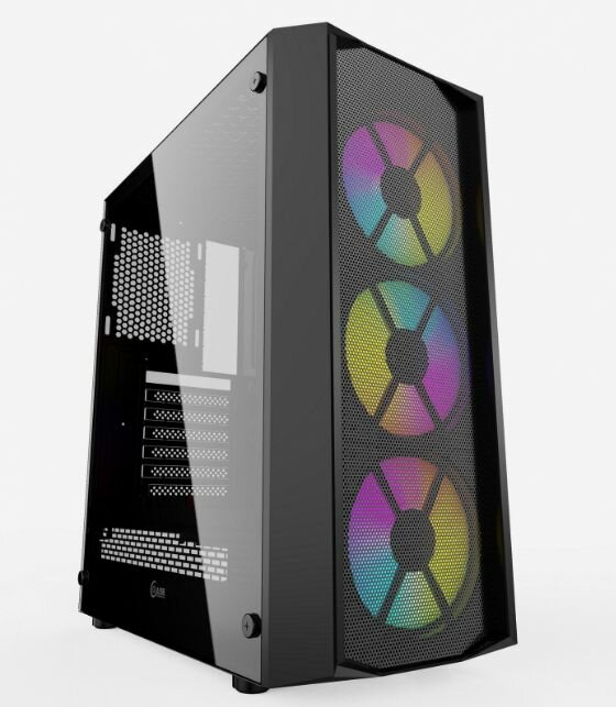 Компьютерный корпус Powercase Rhombus X3 Mesh LED (CMRMX-L3) черный - Midi Tower, ATX, Micro-ATX, Mini-ITX,