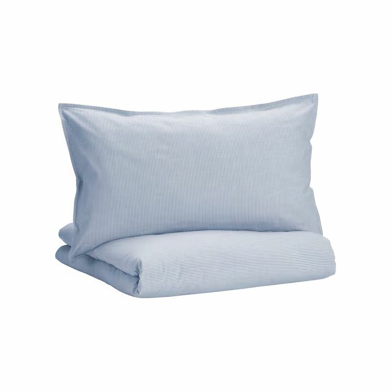 BERGPALM Постельное белье 2 спальное икеа, пододеяльник и 2 наволочки/синий в полоску 200x200/50x70 см (90522613)