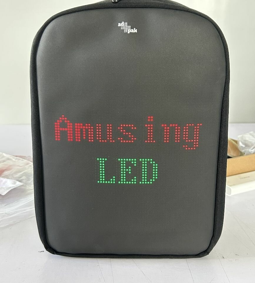 Рюкзак Kwq-с пиксельным светодиодным дисплеем, серый