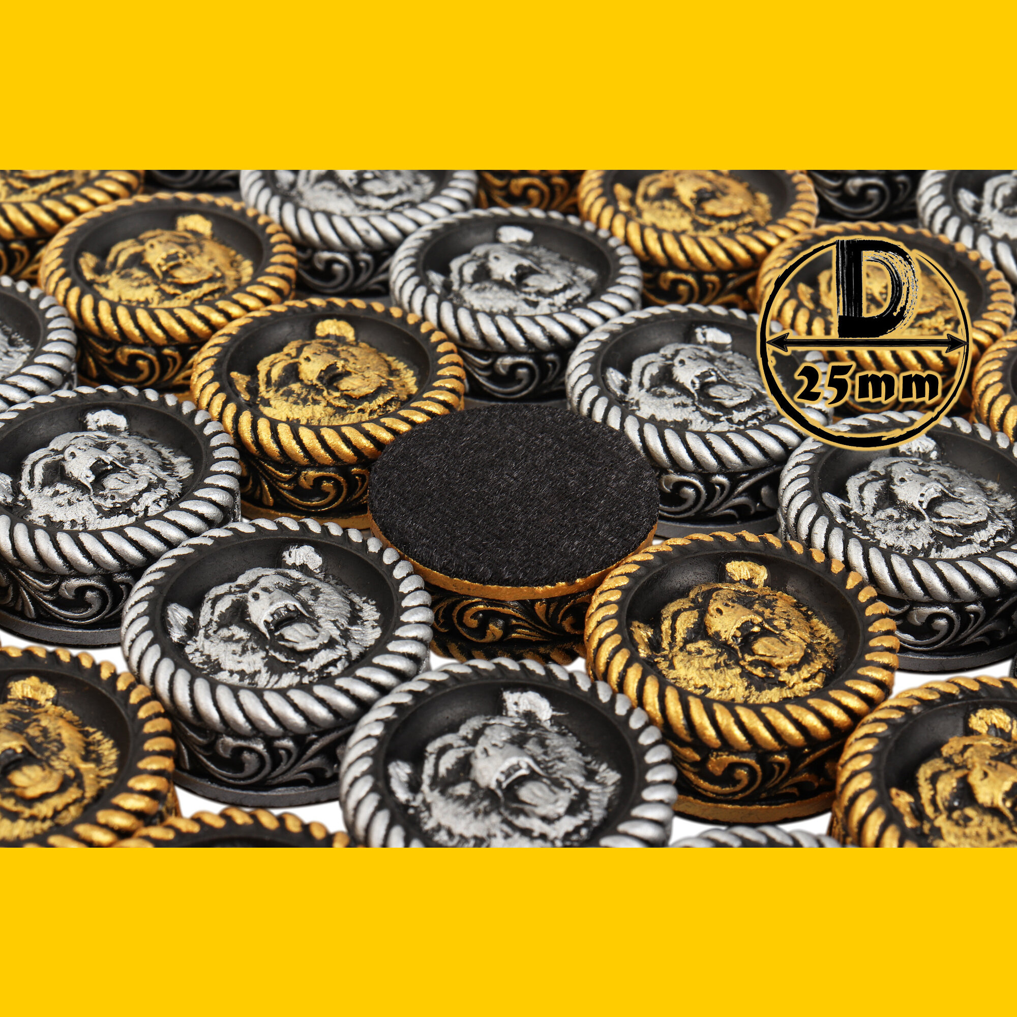 Фишки для нард 25 мм Медведь (мраморная крошка)