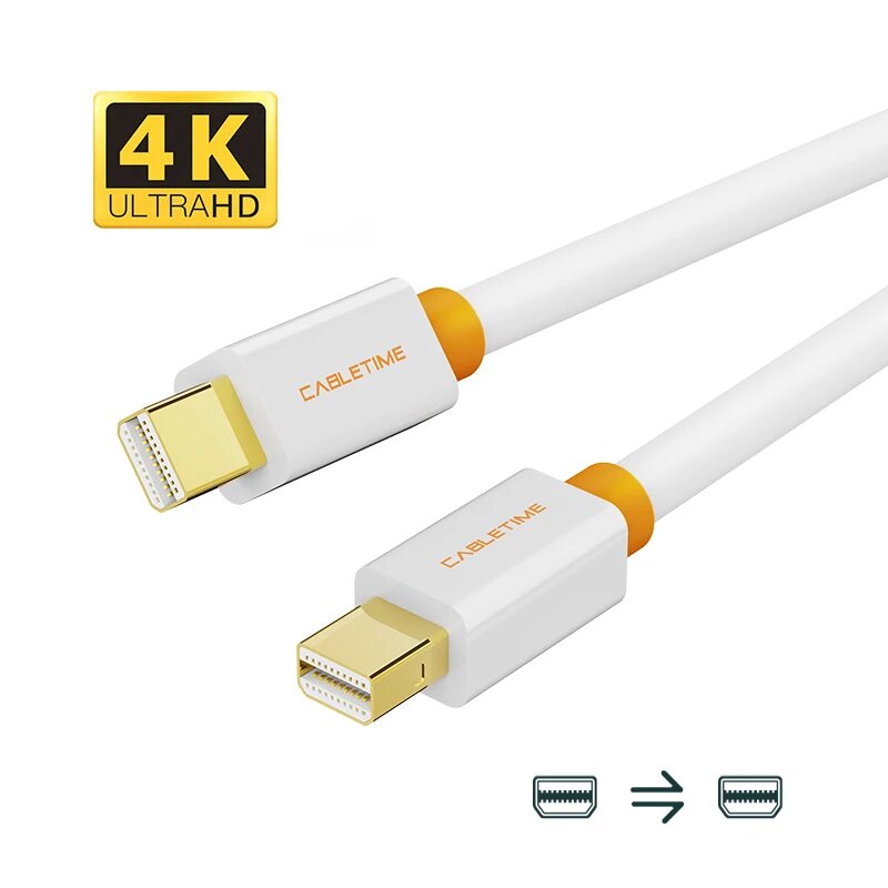 CABLETIME Кабель Mini DP - Mini DP 6.5ft/10ft белый 1.8m