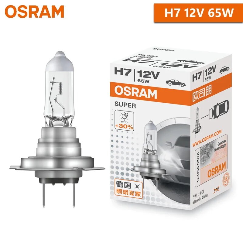 1 шт, галогенсветильник Лампа OSRAM H1 H4 H7 H11 9003 9005 9006 65 Вт HB2 HB3 HB4 12 В H7 12V 65W