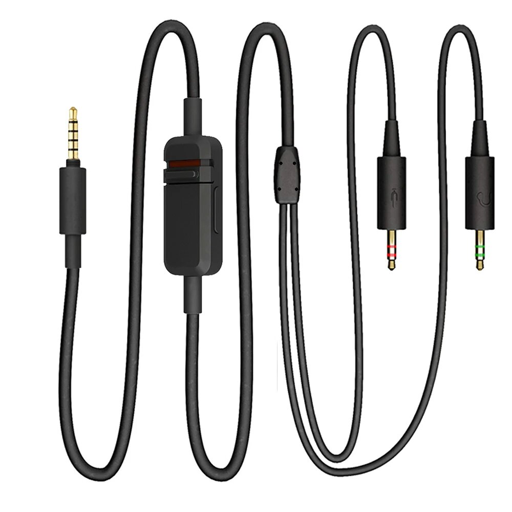 Сменный кабель-удлинитель OFC для игровых гарнитур Beyerdynamic MMX300 MMX 300 2-го поколения с регулятором громкости с отключением микрофона