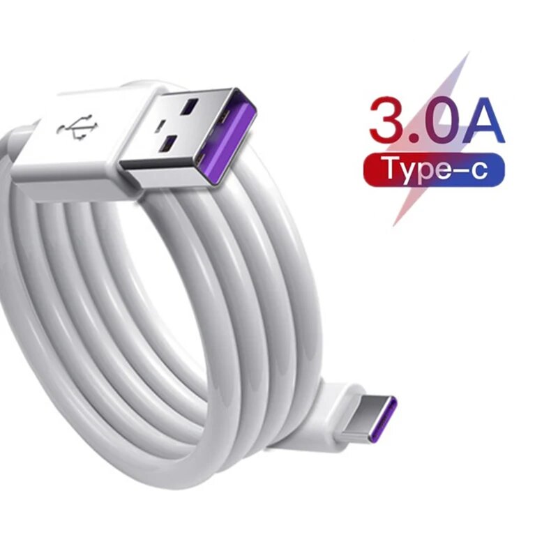 Кабель USB Type-C для Samsung S21 Xiaomi Poco 3A, шнур для быстрой зарядки, Внешнее зарядное 0.25m