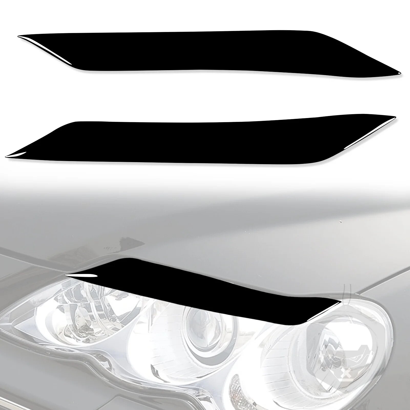 Черная Автомобильная передняя фара для пианино, Накладка для век, наклейка для 2004-2009 Toyota Mark X Reiz