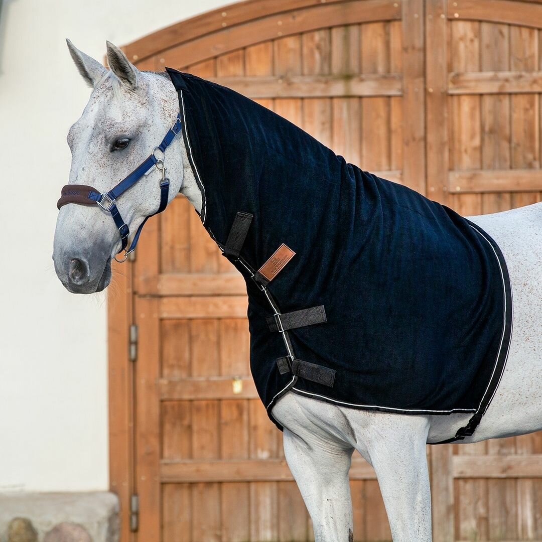 Капор для лошади флисовый FLEECE NECK чёрный (M)