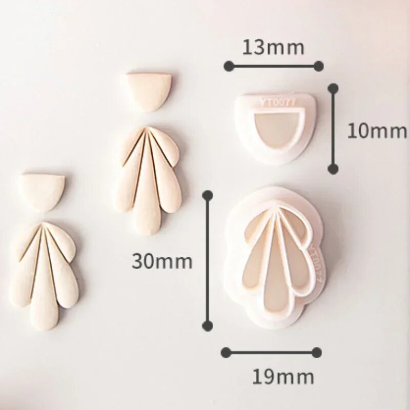 Формы для резки сережек из полимерной глины Бежевый, A